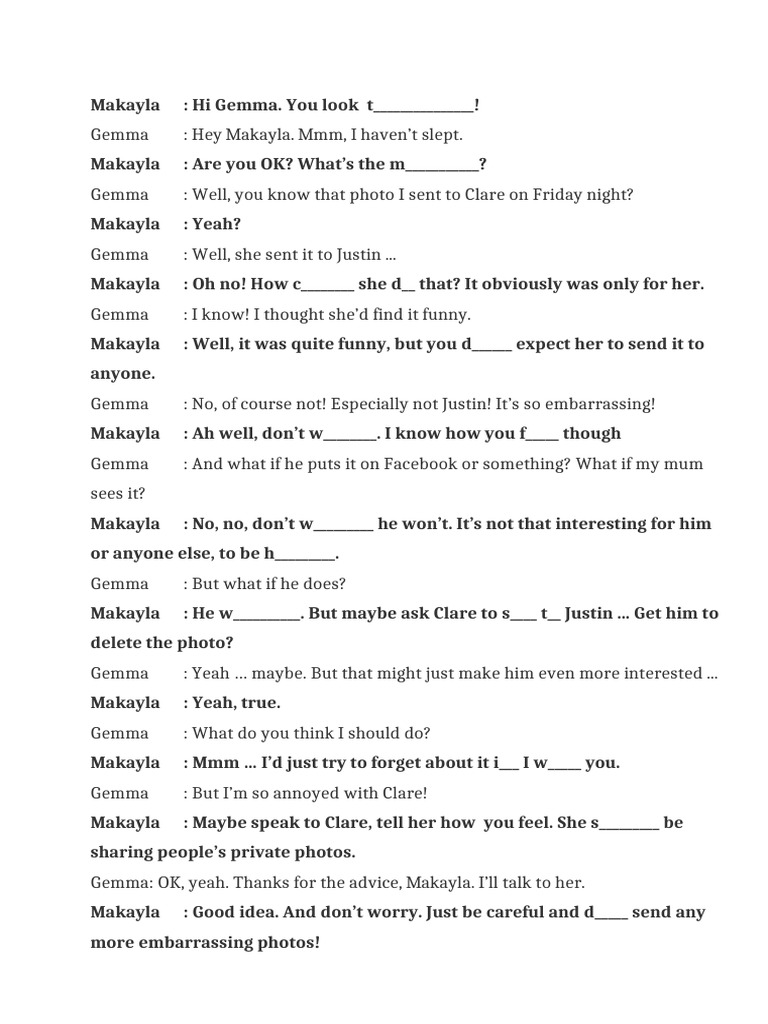 Embarrassing Photo Mishap Advice | PDF