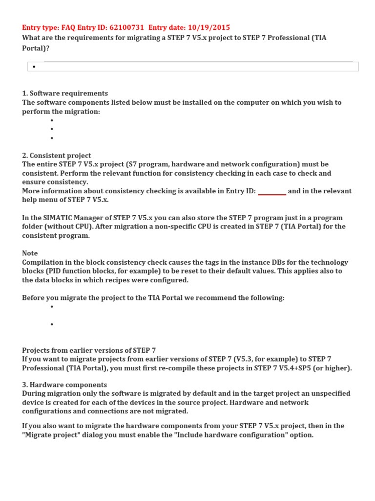 Migrating a STEP7 V5.x Project ToTIA Portal | PDF | Computer Hardware ...