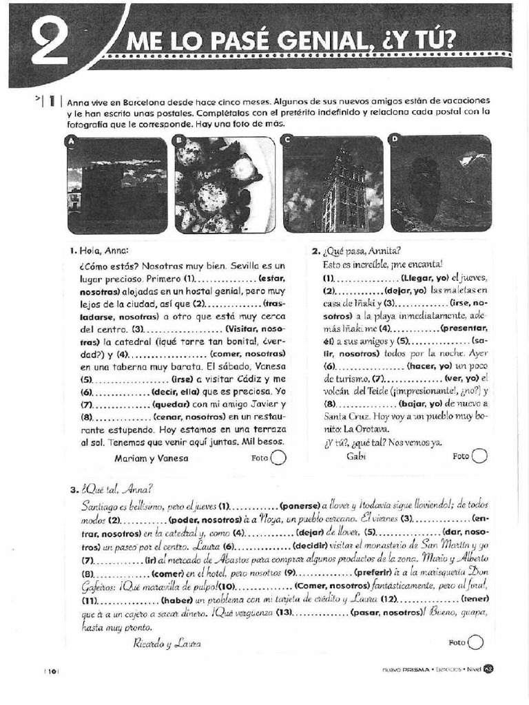 2.3 Ejercicios pretérito indefinido | PDF