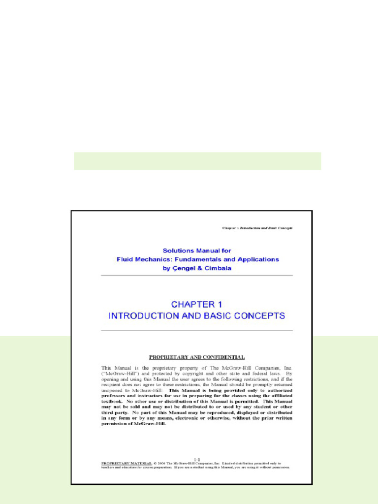 Fluid Mechanics Fundamentals And Applications Instructors Solution ...