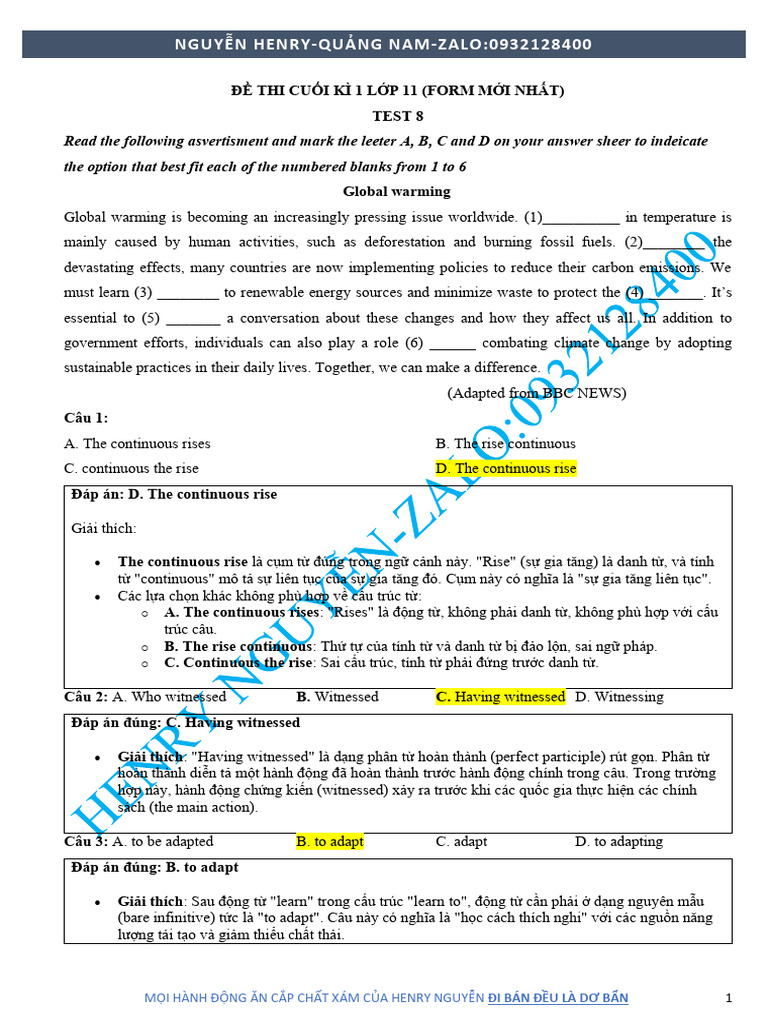 GV ─ÉE╠é╠Ç THI CUO╠é╠üI KI╠Ç 1 -TEST 8-LO╠¢╠üP 11 | PDF