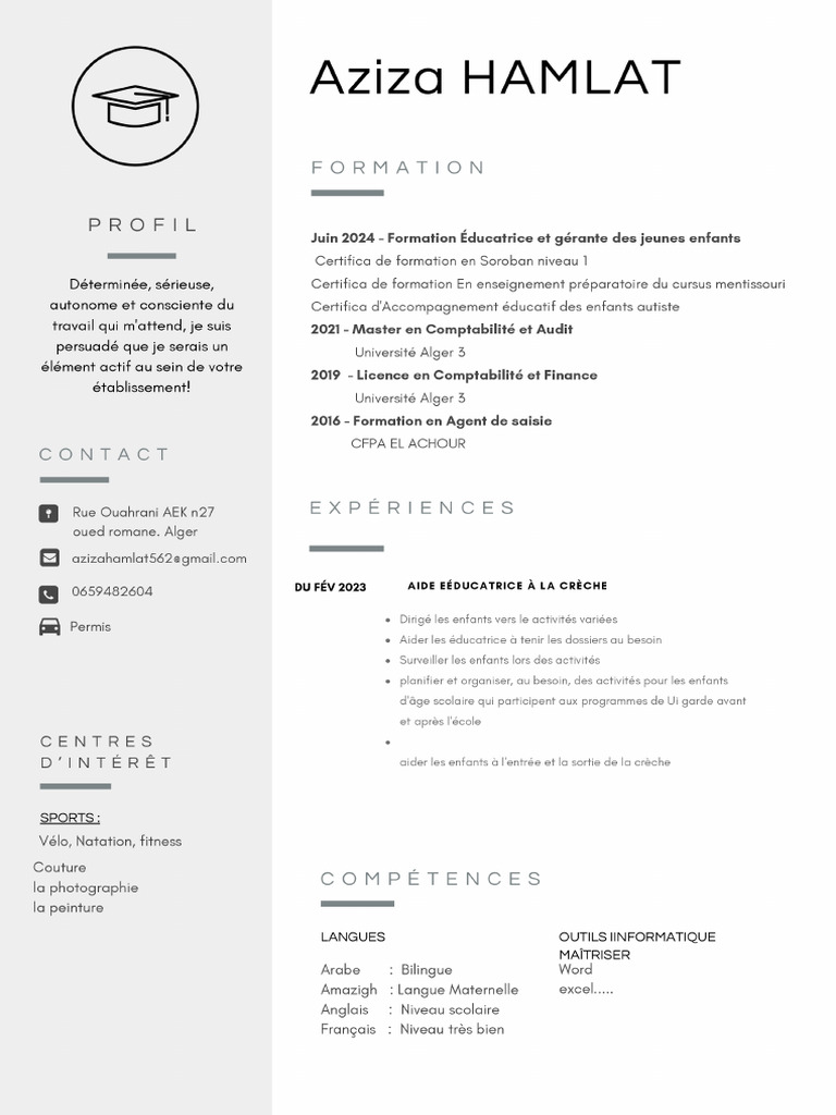 CV Professionnel Gris Simple 20240928 201340 0000 | PDF