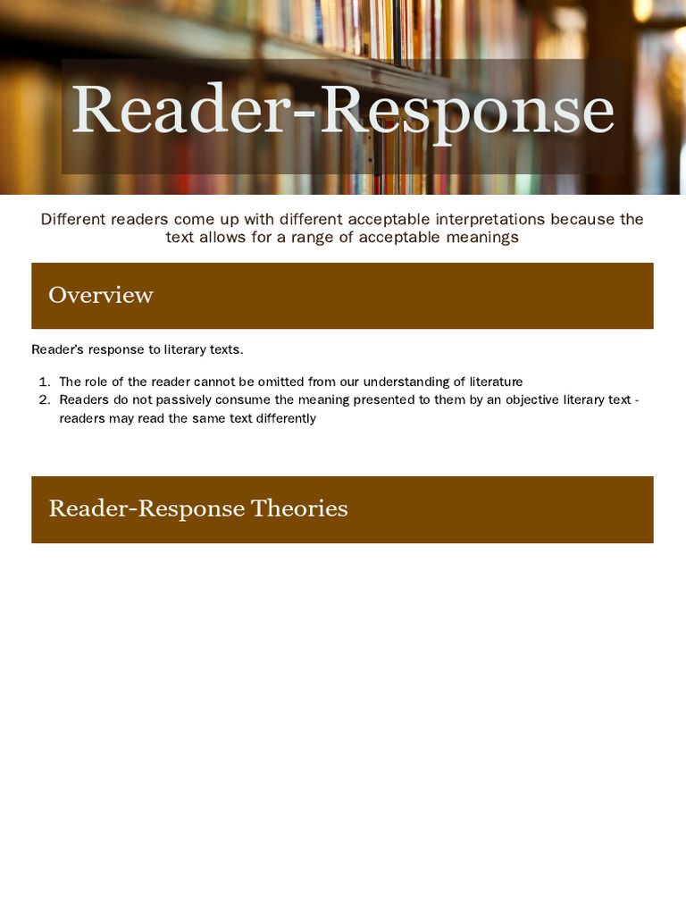 Reader Response One Pager Period 2 | PDF | Psychology | Psychological ...