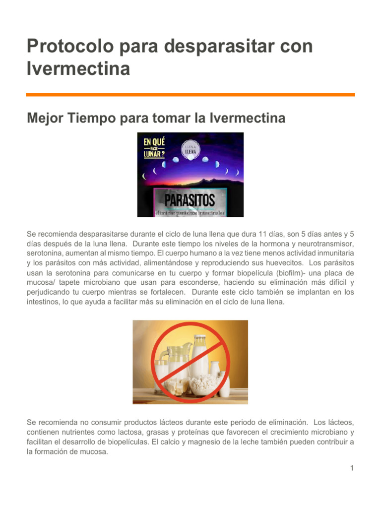 Protocolo para desparasitar con Ivermectina | PDF | Quimioterapia | Cáncer