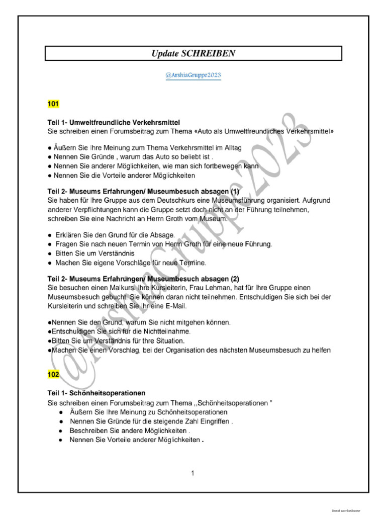 Schreiben Ali B2 (code 101 à 120) | PDF