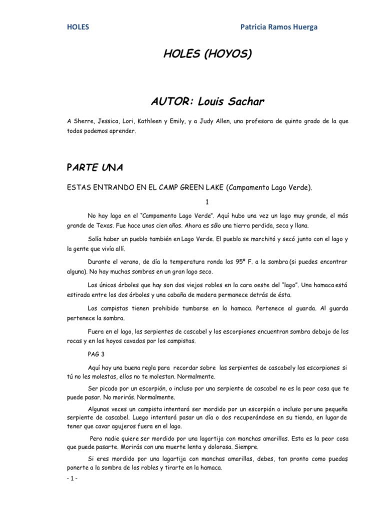 Holes by Louis Sachar | PDF | Naturaleza