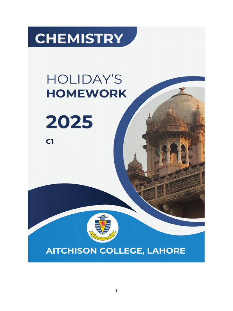 (C1) Chemistry Holidays Home Work C2 2025 | PDF | Chemical Compounds ...