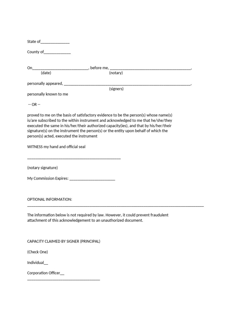 Notary Acknowledgement 01 | PDF