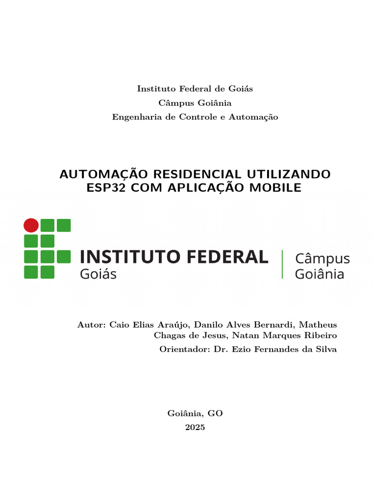 TCC Automação Residencial Com ESP32 Protocolo Mptt e Aplicação Mobile ...