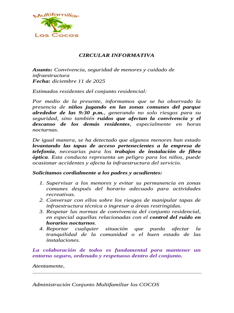 Circular Informativa | PDF