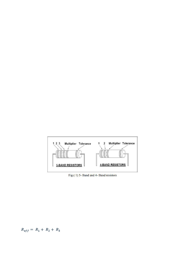 Calculation of Resistor Values Using Colour Code and Multimeter | PDF ...