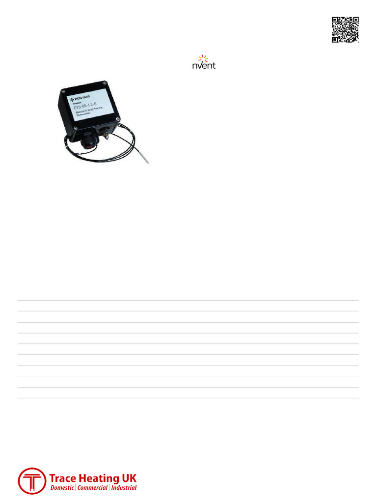 8625 - Raychem ETS05L2E Thermostat Line Sensing | PDF