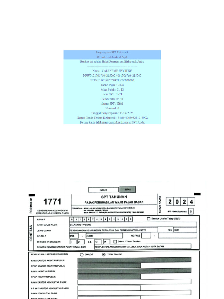 CFH - Form 1771 Tahun 2024 Signed Lengkap | PDF