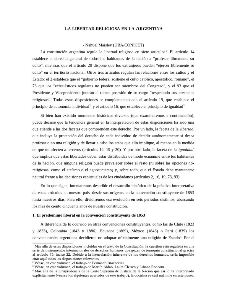 01.2 Maisley - Libertad Religiosa | PDF | Iglesia Católica | Libertad ...