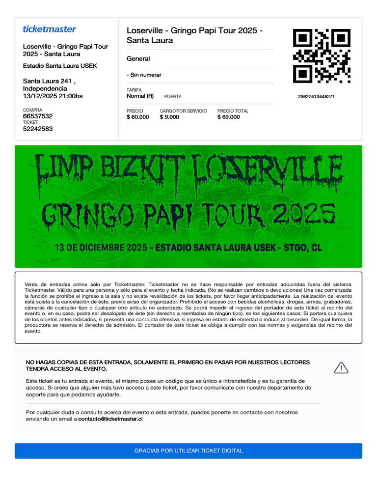 Entradas Ticketmaster: Loserville 2025 | PDF