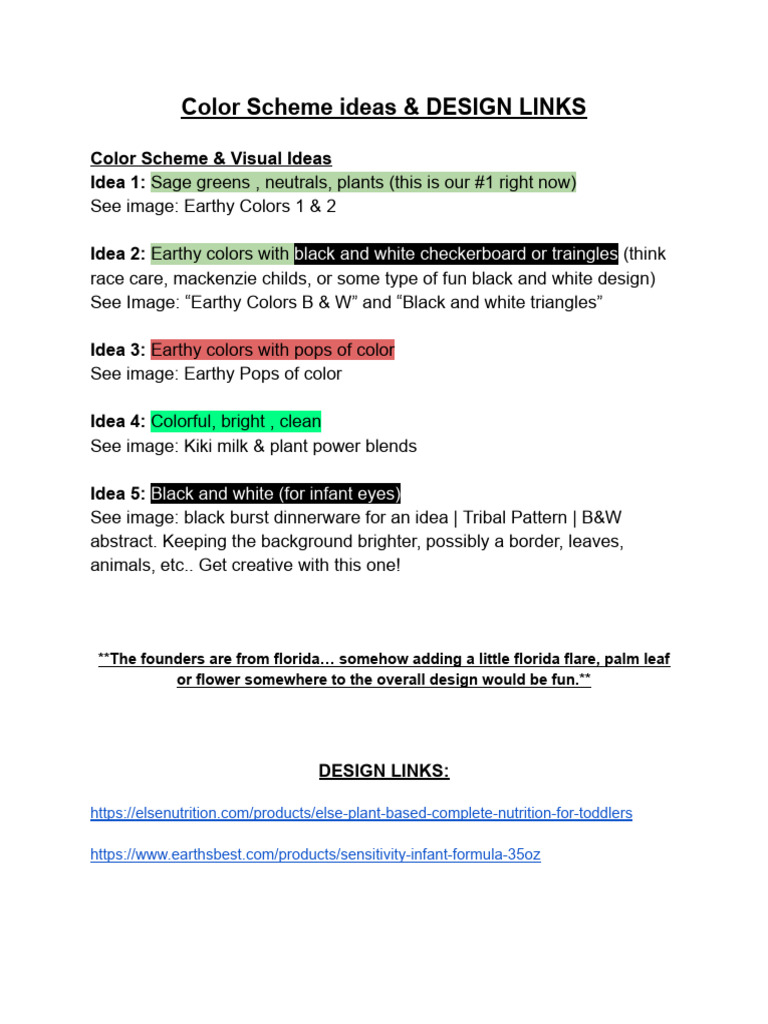 Color Scheme & Visual Ideas | PDF