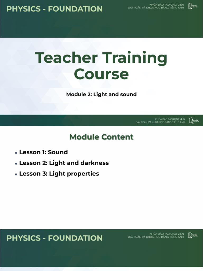 Teacher Training: Sound and Light Module | PDF | Sound | Sound Technology