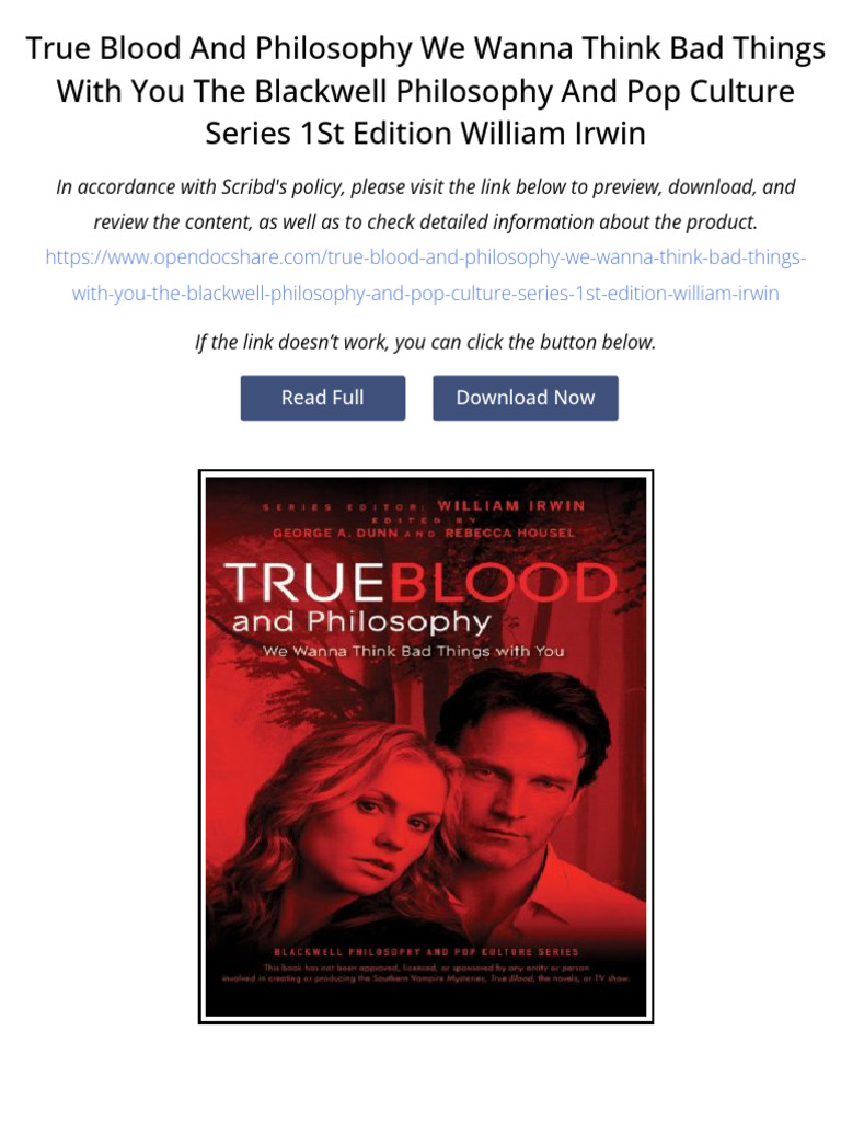 True Blood and Philosophy We Wanna Think Bad Things with You The ...