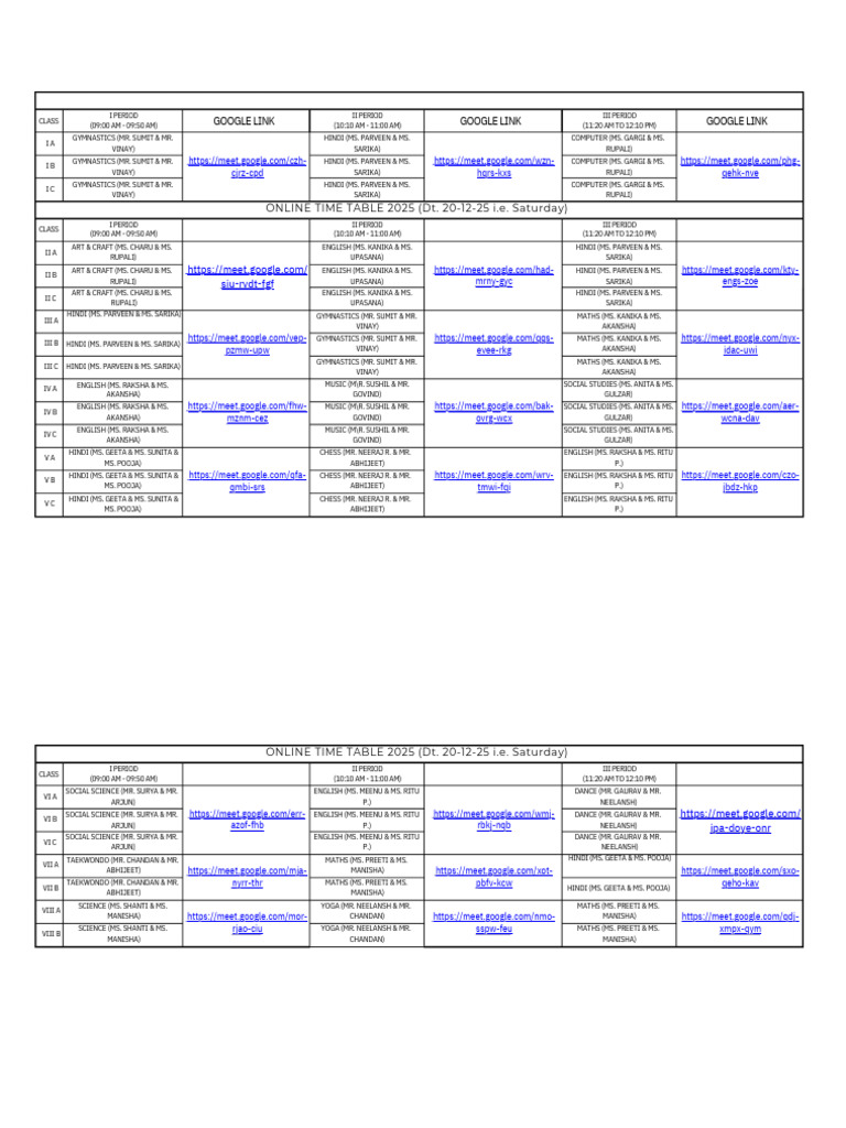 ONLINE CLASS SCHEDULE (I TO VIII) 20-12-2025.pdf | PDF