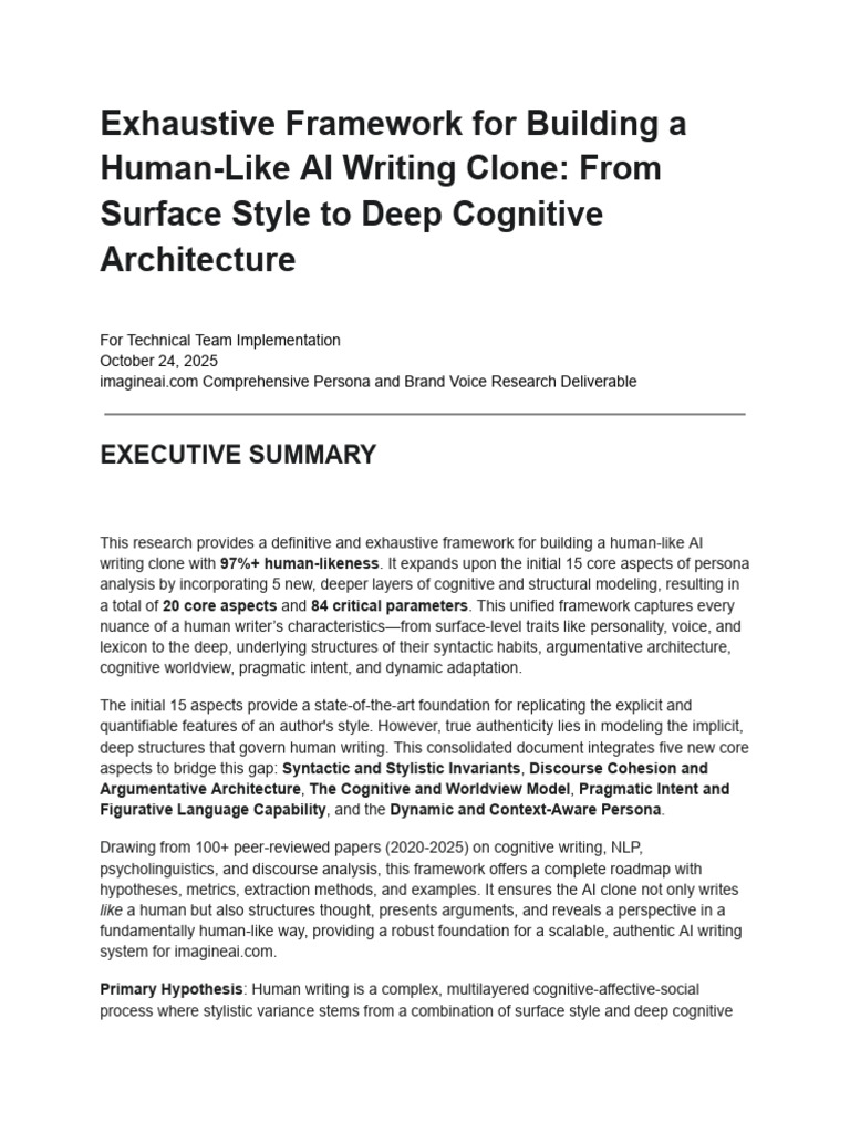 Exhaustive Framework for Building a Human-Like AI Writing Clone_ From ...