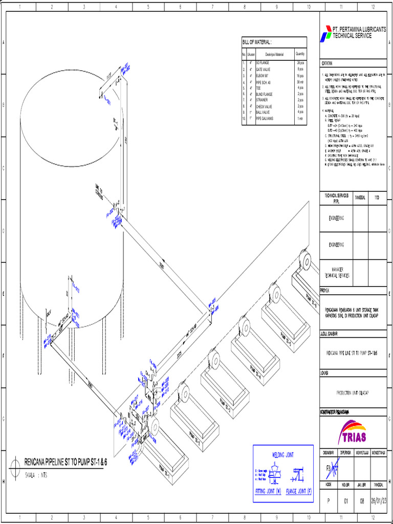 p1. Pipe Line St to Pump St-1&6 | PDF