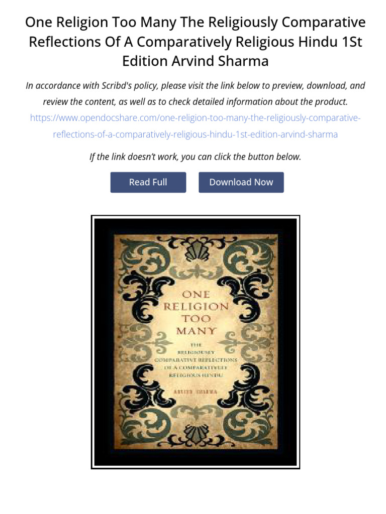 One Religion Too Many The Religiously Comparative Reflections of a ...