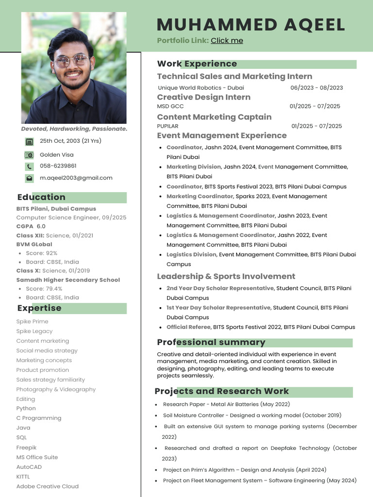 Aqeel's CV Updated With Portfolio Link-2 | PDF | Computing