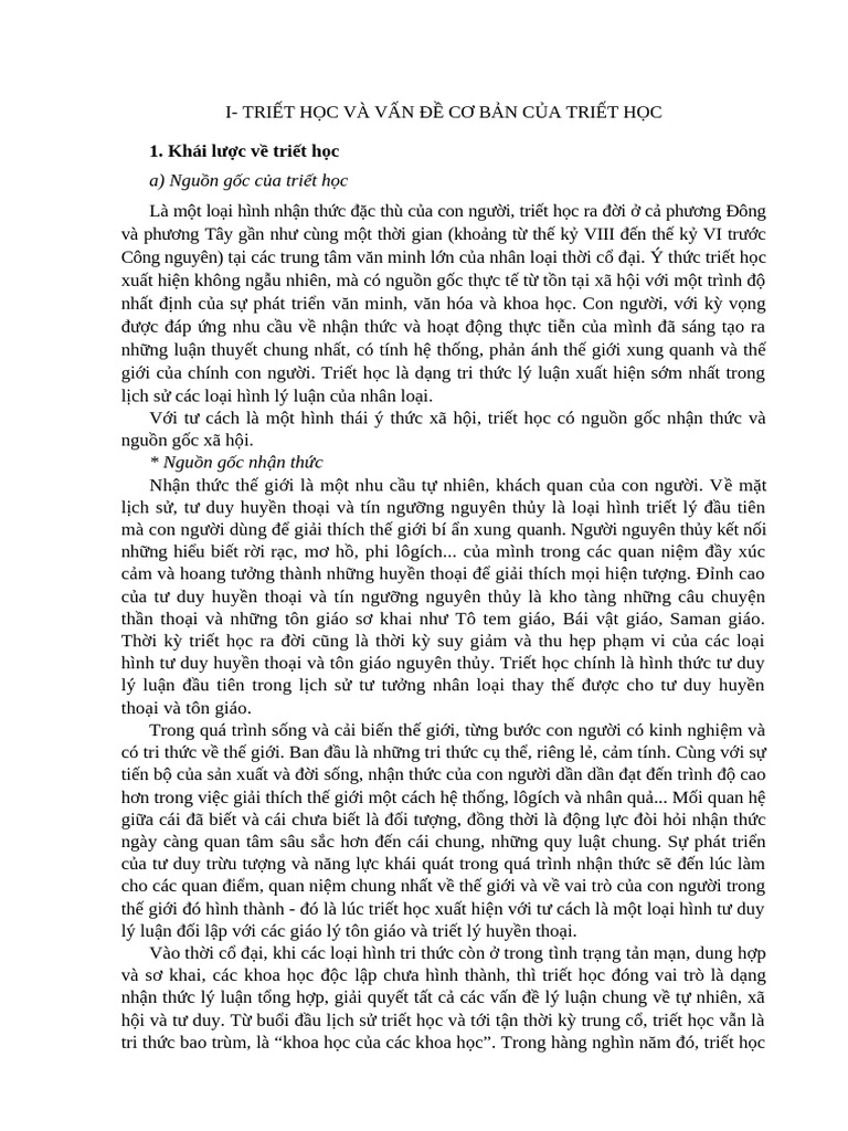 khái luận về triết học và triết học mác lênin | PDF