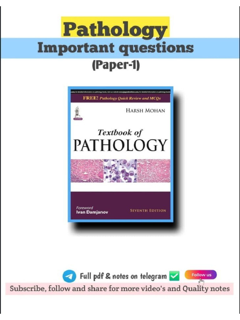 Pathology 1 Imp Questions@Wce | PDF