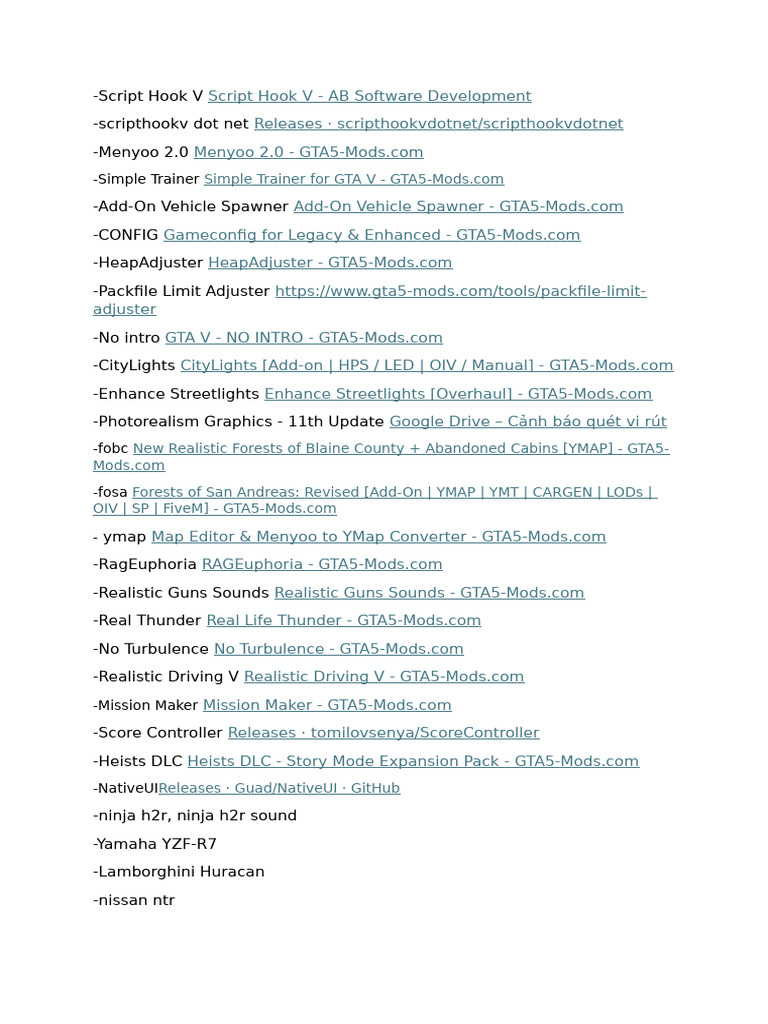 Essential GTA V Mods and Tools | PDF