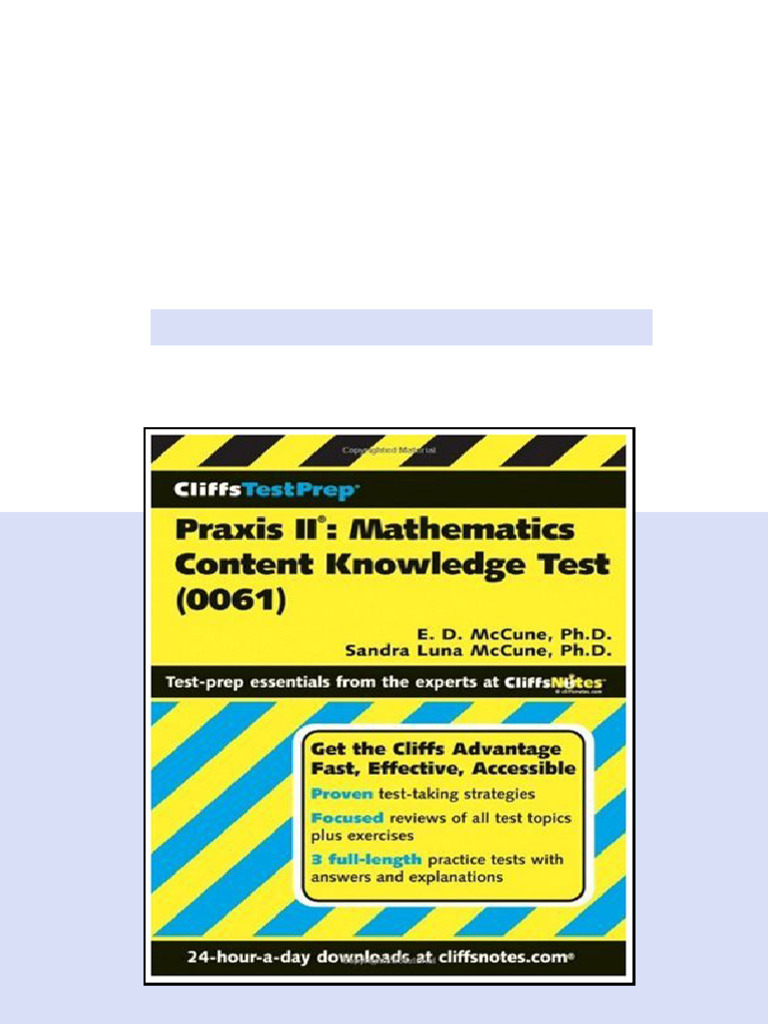 (Ebook) CliffsTestPrepPraxis II: Mathematics Content Knowledge Test ...