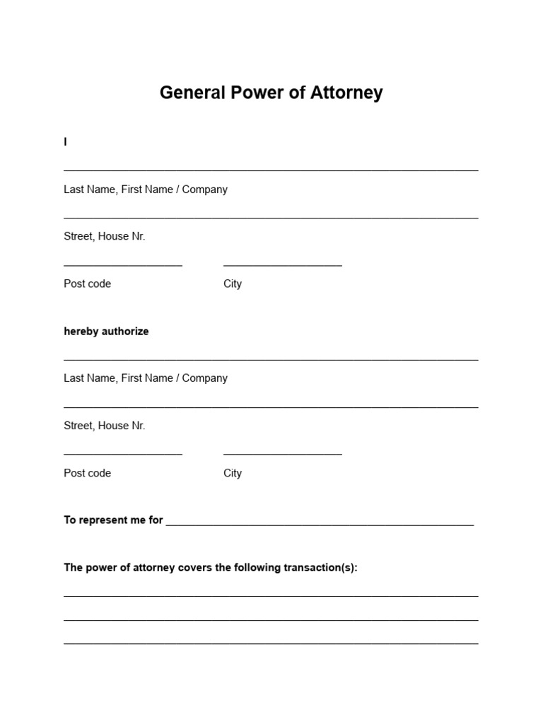 General Power of Attorney_en | PDF