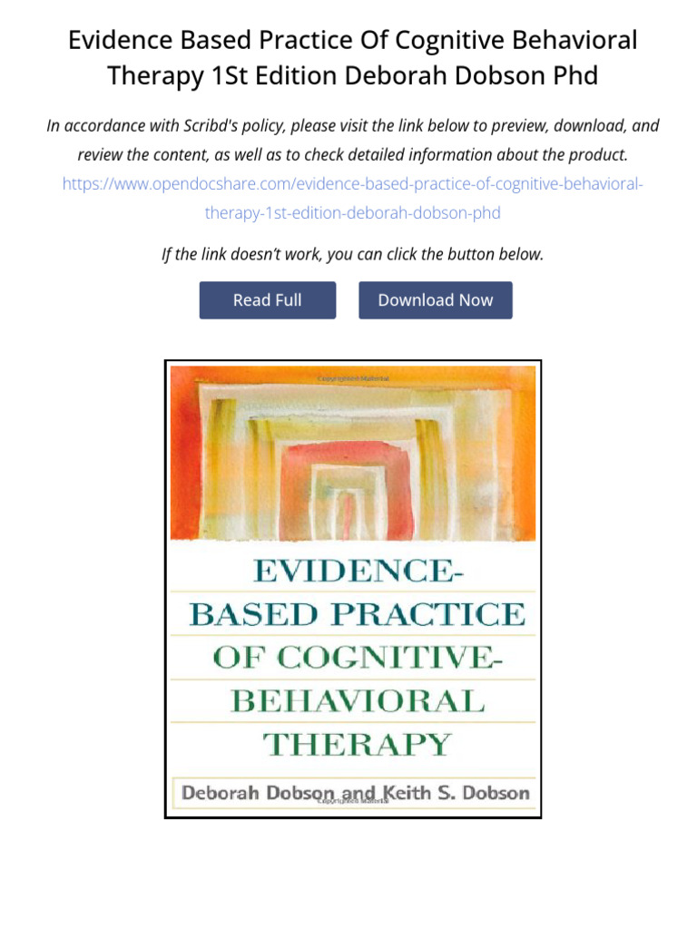 Evidence Based Practice of Cognitive Behavioral Therapy 1st Edition ...