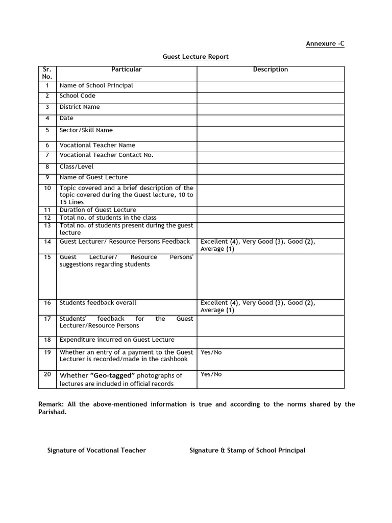 Guest Lecture Report Template | PDF