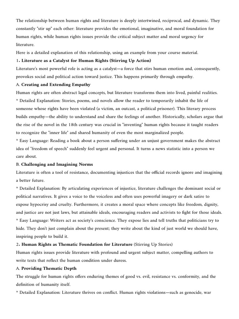 Literature's Role in Human Rights Advocacy | PDF | Human Rights | Empathy