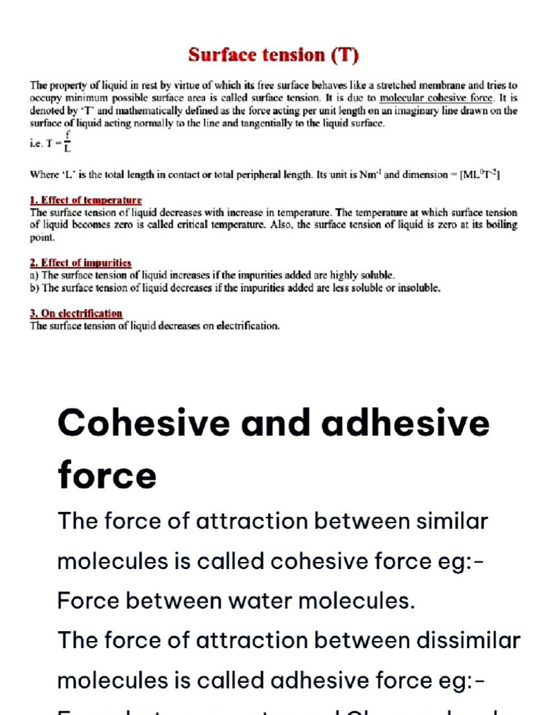 Surface Tension | PDF