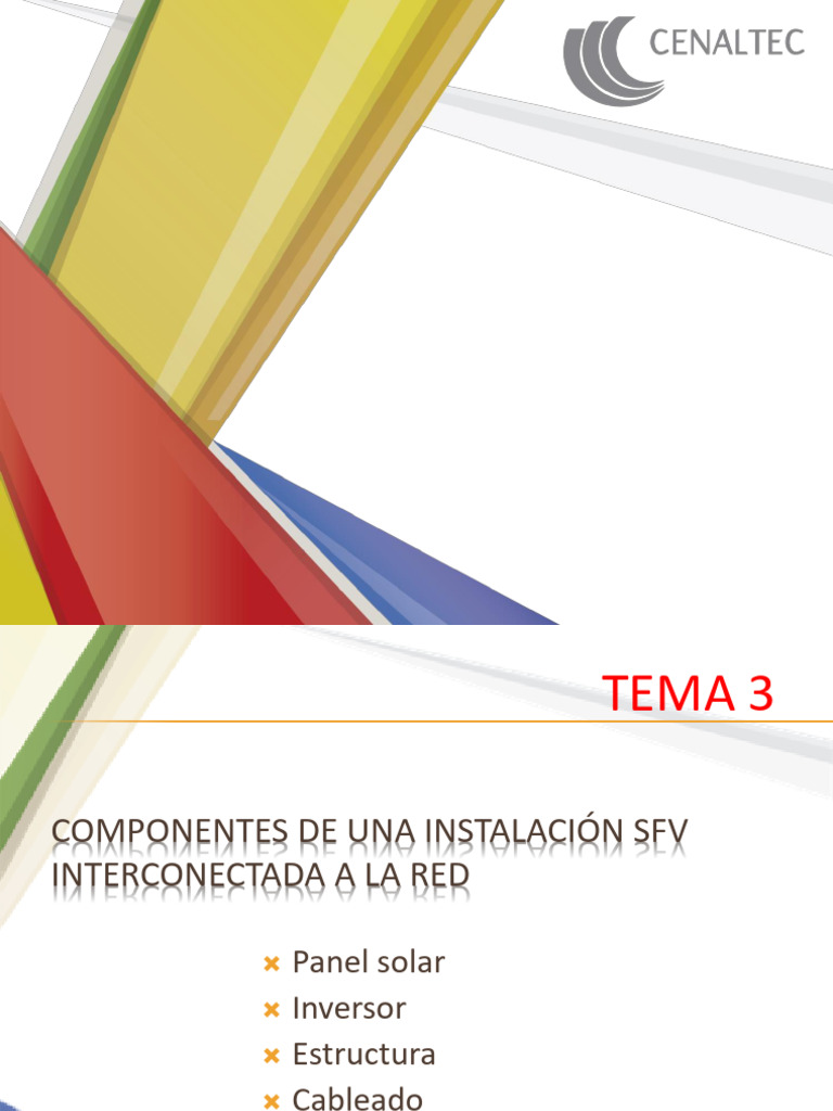 Tema 3. Componentes de una instalación SFV interconectada a red (inst ...