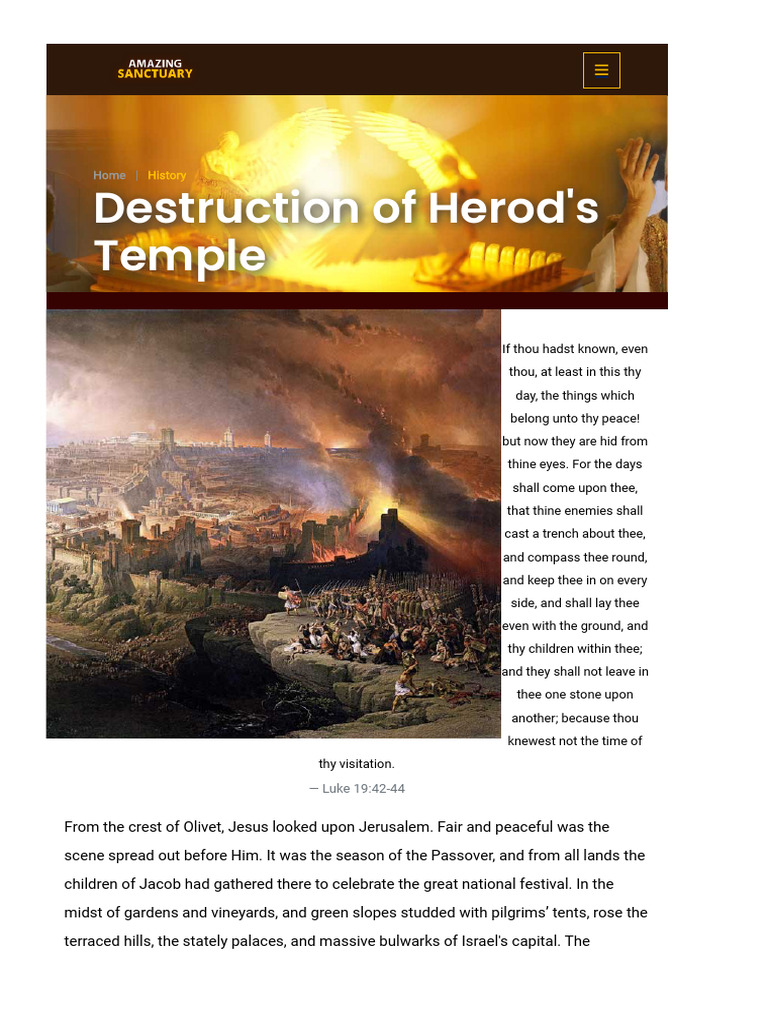 Jesus Weeps Over Jerusalem's Fate | PDF | Second Temple