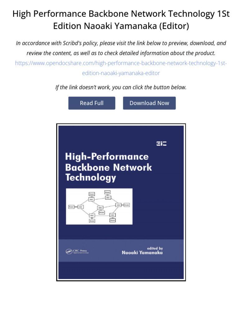 High Performance Backbone Network Technology 1st Edition Naoaki Yamanaka (Editor) PDF Available ...