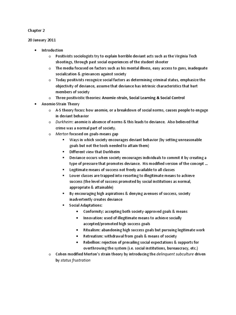 Chapter 2-Social Deviant | PDF | Deviance (Sociology) | Sociological ...