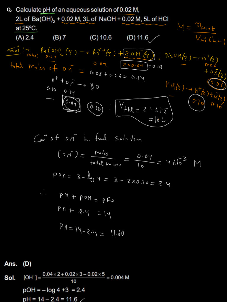 Ionic Equilibrium - L-04 (Class Notes) - PH Calculation of Weak Acid ...