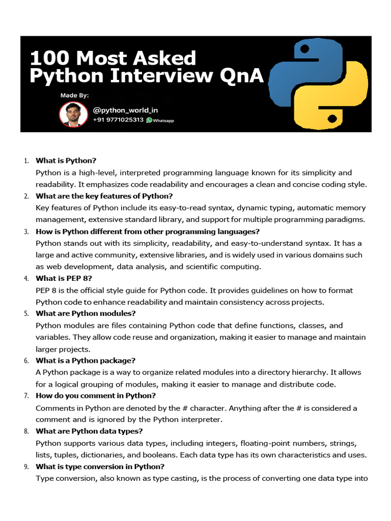 Essential Python Programming Concepts | PDF | Method (Computer ...