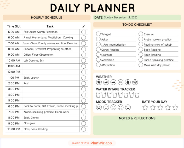 PlanWiz Comprehensive Daily Time Management Planner | PDF