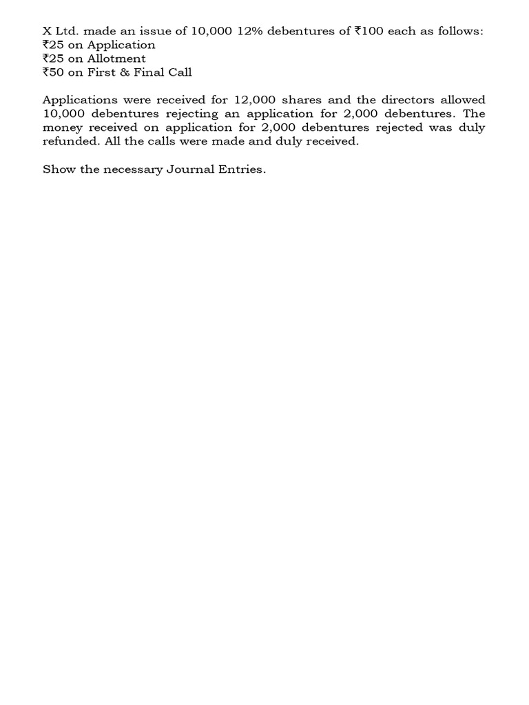 Issue of Debentures | PDF