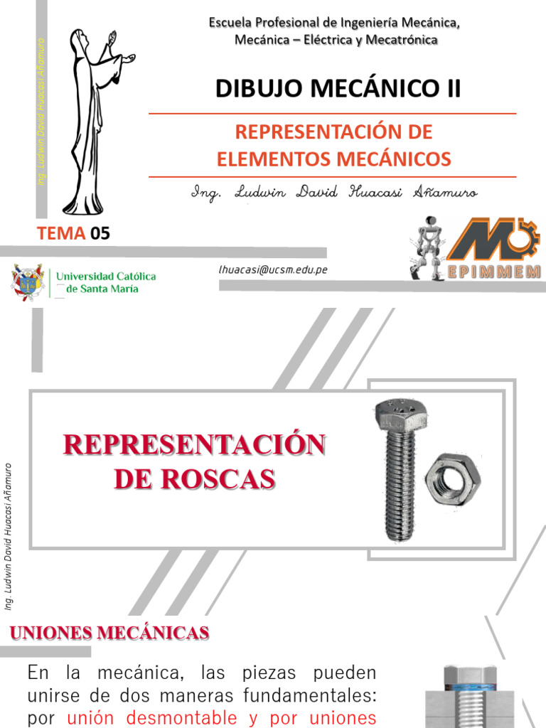 Representación de Elementos Mecánicos | PDF | Eje | Tornillo
