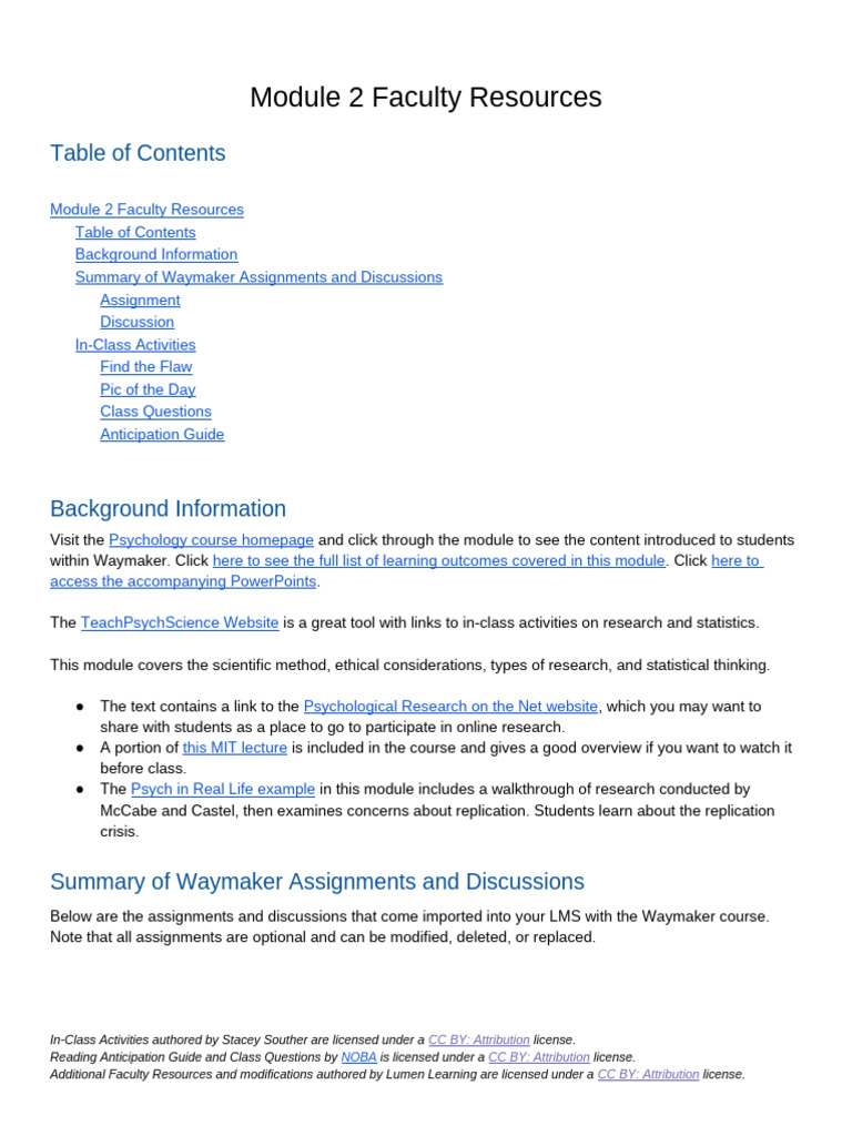 Module 2 Resources - Psychological Research | PDF | Experiment ...