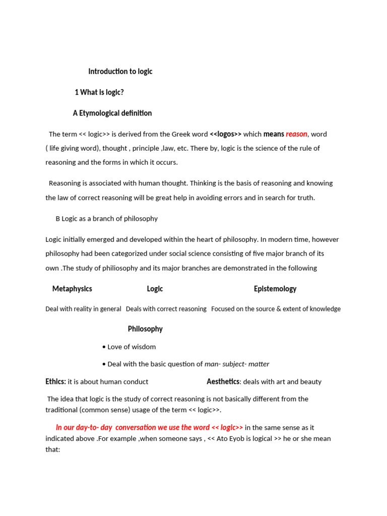 Introduction to Logic and Reasoning | PDF | Logic | Reason