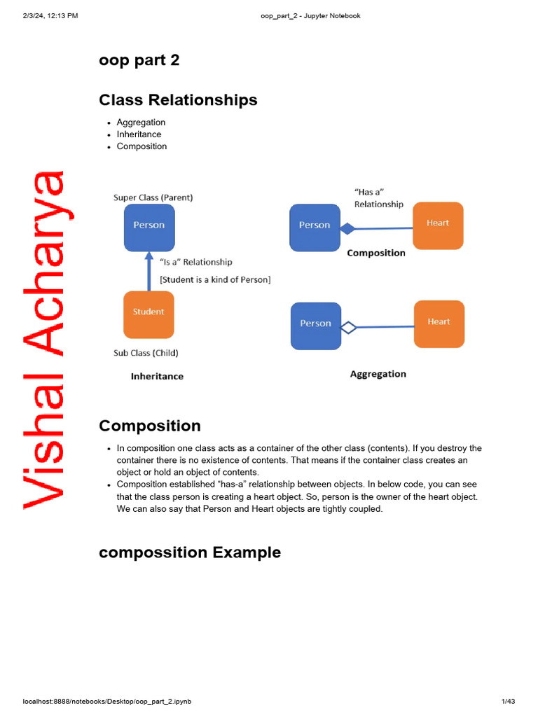 OOP Concepts: Composition & Aggregation | PDF | Inheritance (Object ...