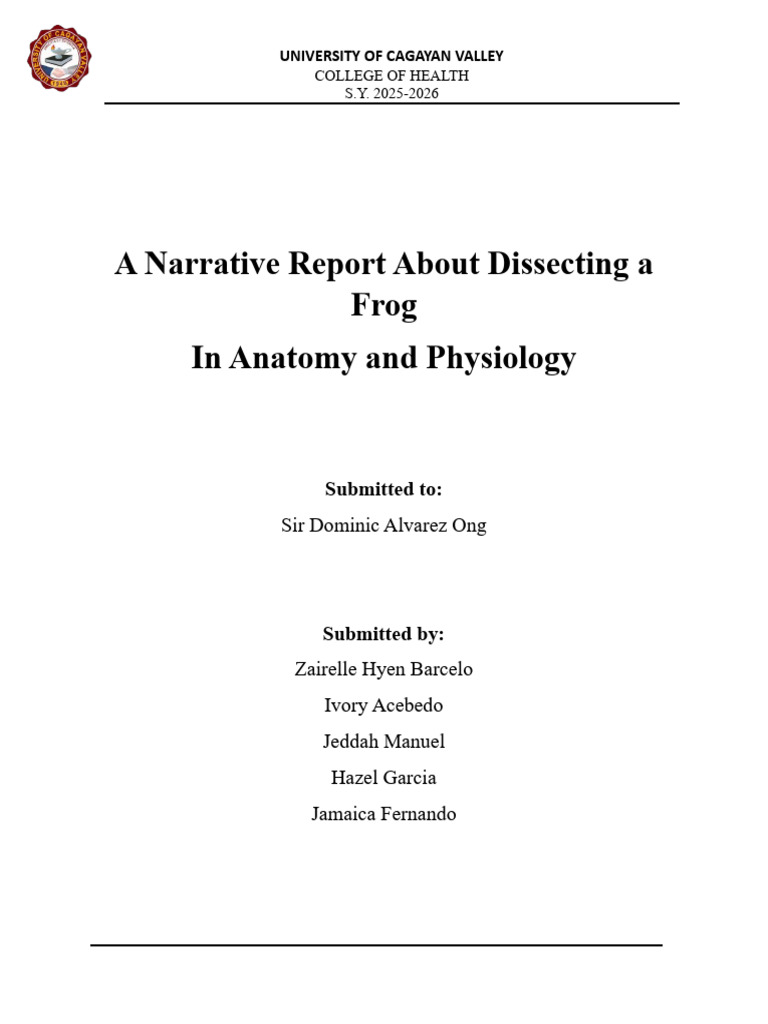 Frog Dissection Lab Report Summary | PDF | Stomach | Frog