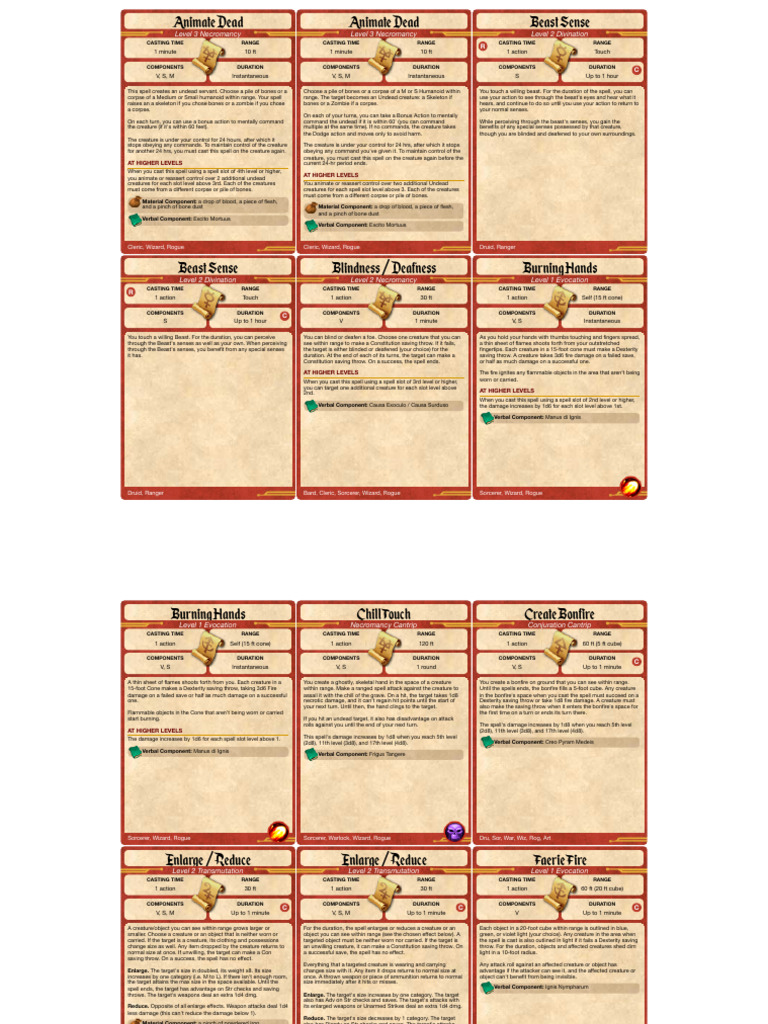 Printable Spell Card For D&D | PDF | Magician (Fantasy) | D20 System